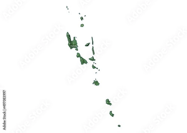 Fototapeta Isolated map of Vanuatu with capital, national borders ...