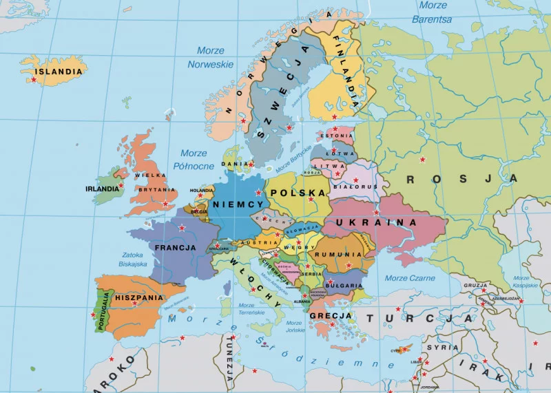 Fototapeta mapa Europy na wymiar